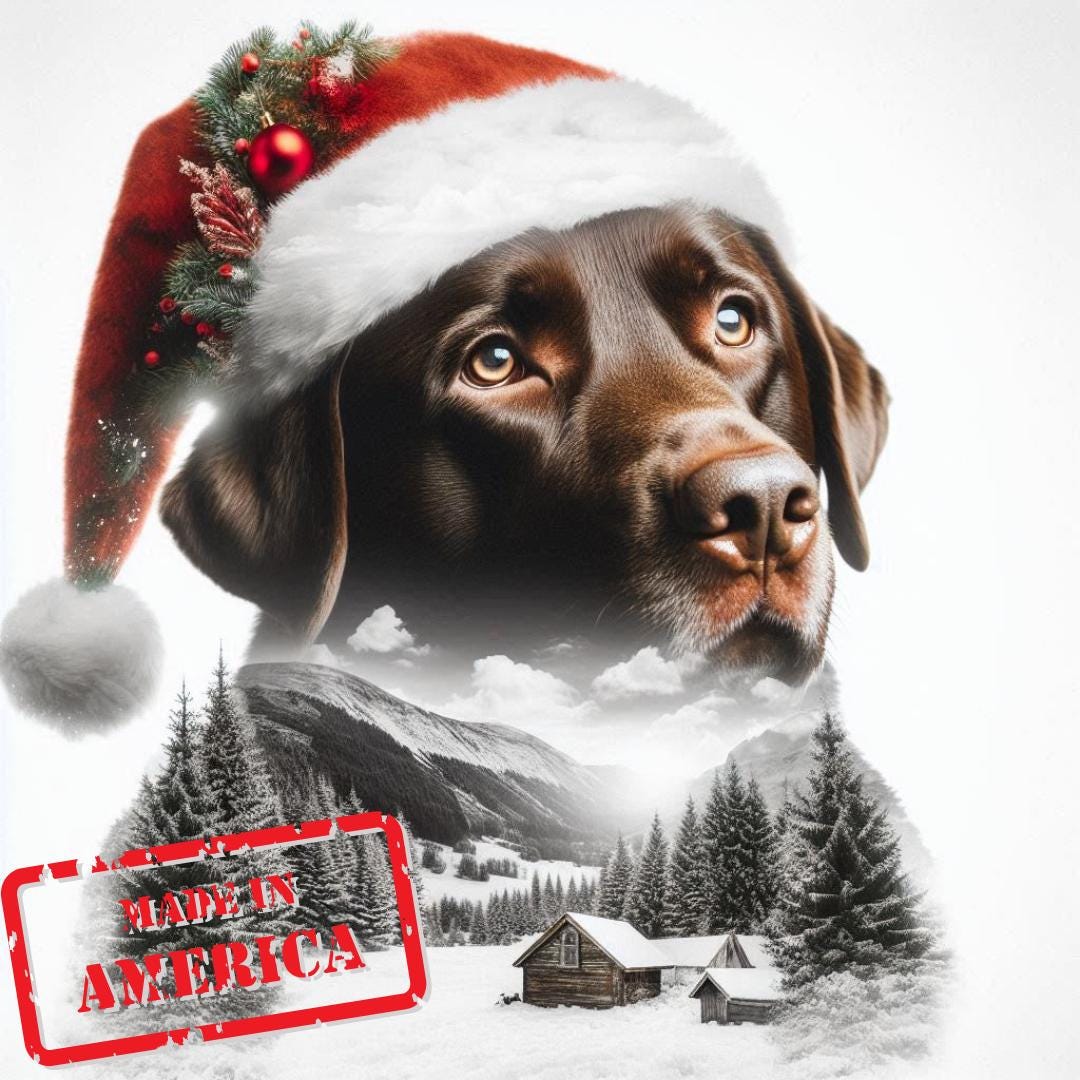 Christmas Chocolate Lab Jpeg, Christmas Chocolate Lab Png. - Etsy