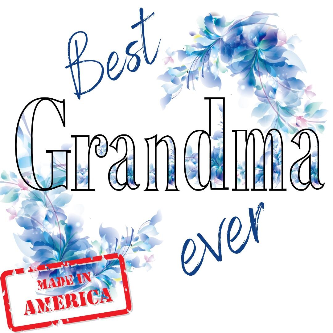 Best Grandma Ever in Blue - Etsy