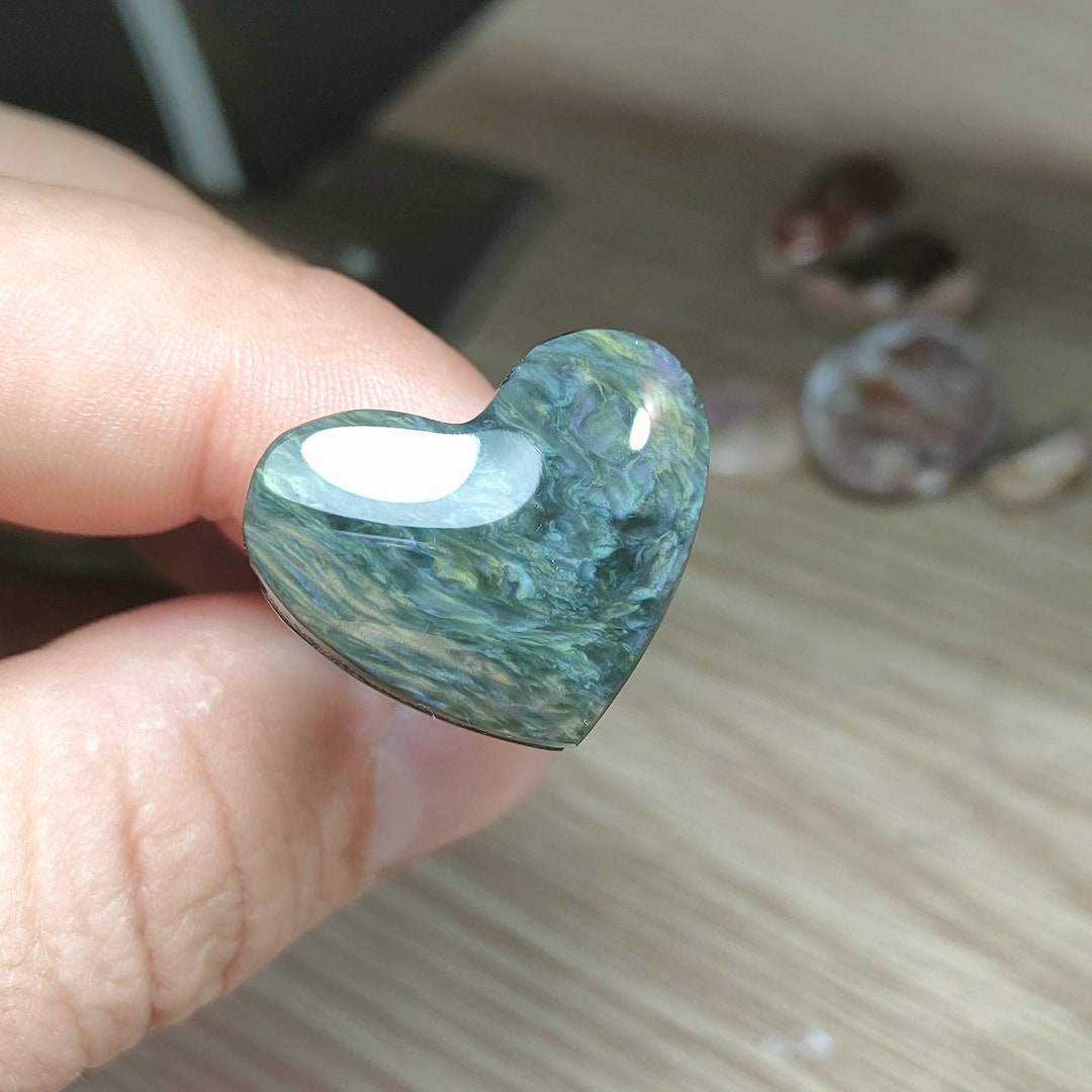Peacock Obsidian Heart 129 - Etsy