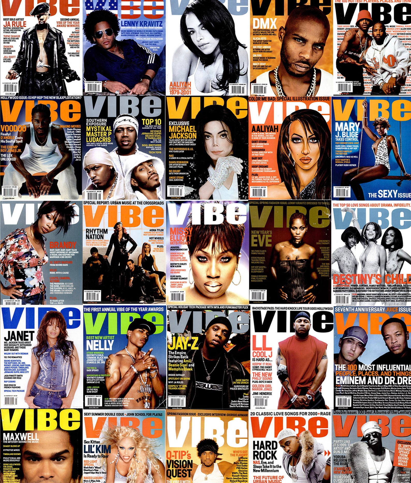 RARE Vibe Magazine Covers - 150 Vintage Hip-hop & Rap Digital Collage ...