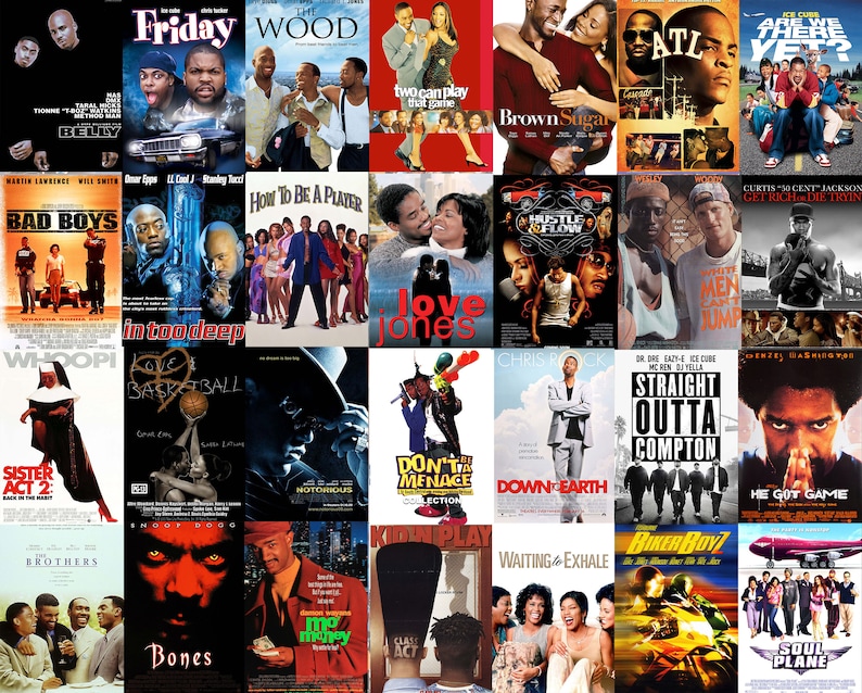 RARE Hip Hop Movie Posters 90's and 2000's Edition - Collage Kit (DIGITAL DOWNLOADS) 100 Pcs, A3 ...