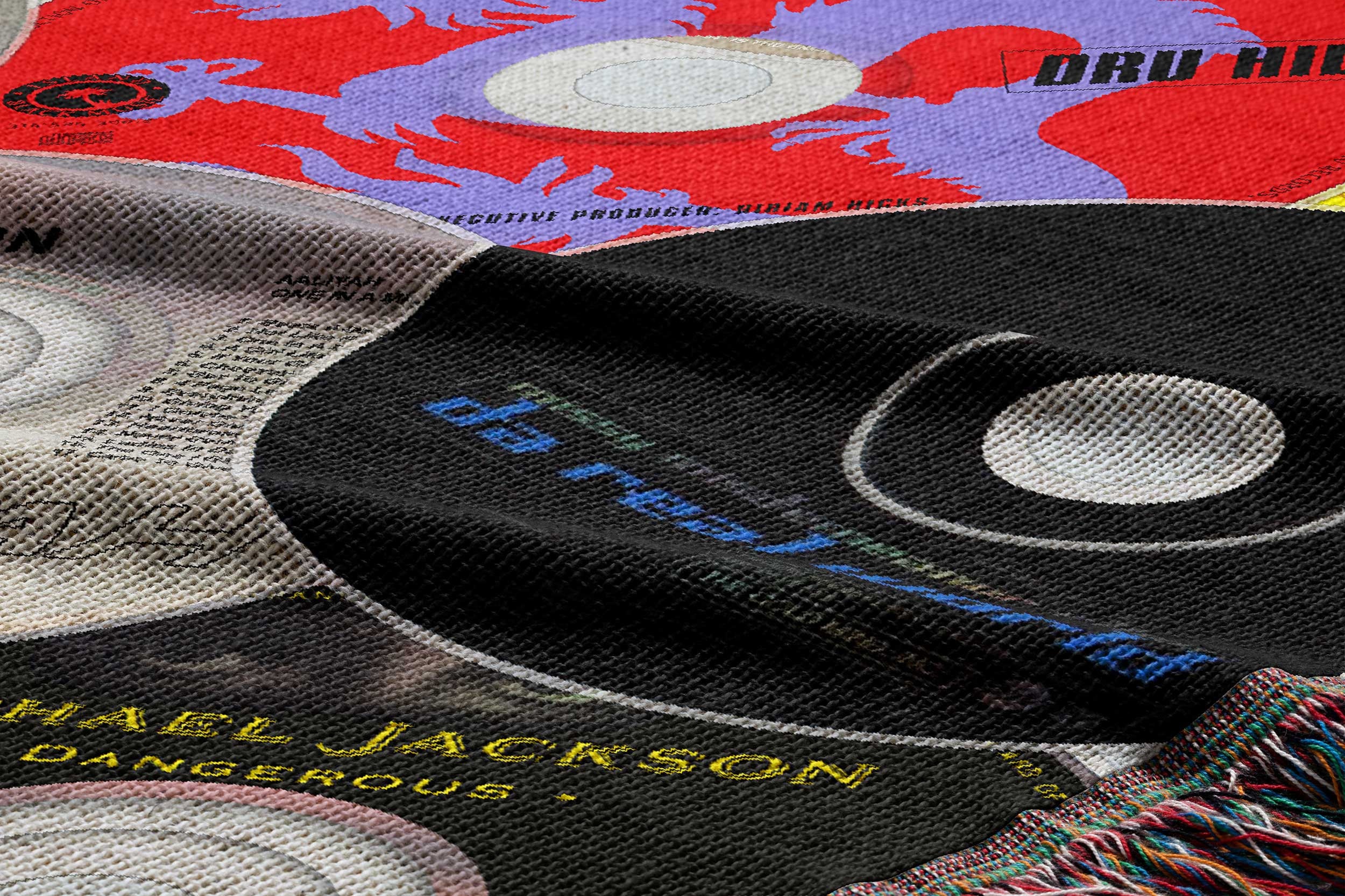 90s R&B Music Lover's Throw: Greatest Albums Woven Throw Blanket ...