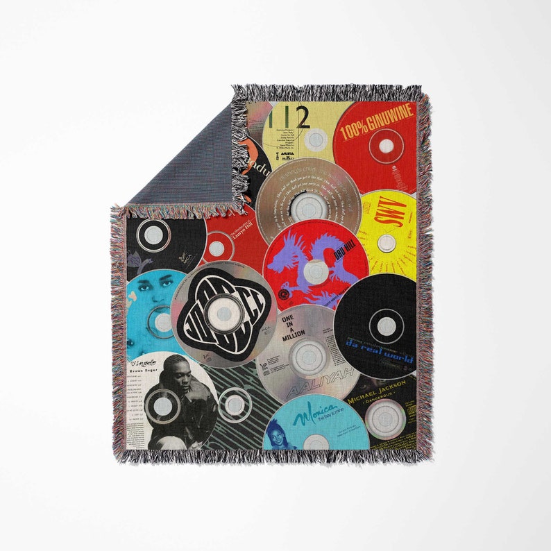 90s R&B Music Lover's Throw: Greatest Albums Woven Throw Blanket ...