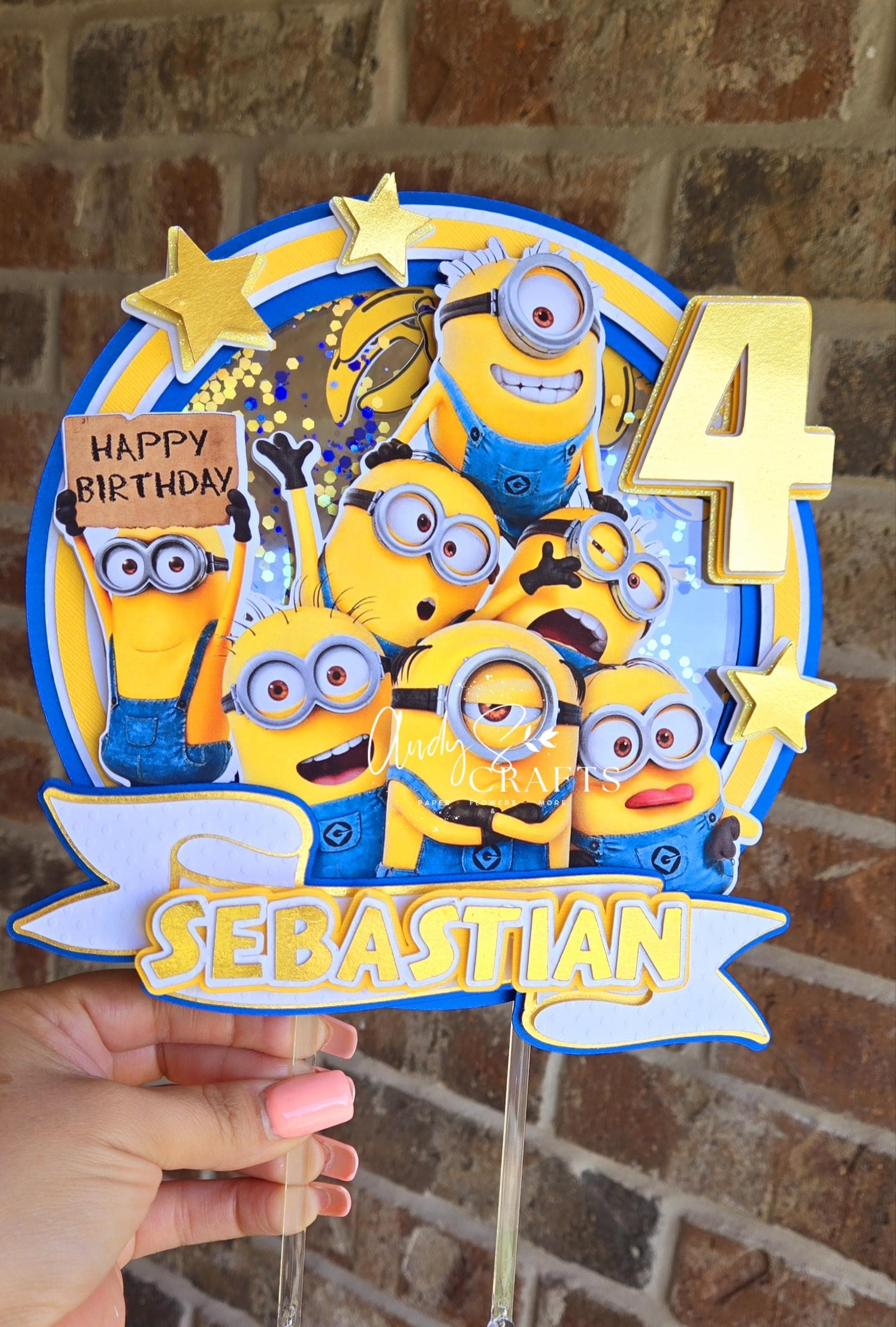Minions Cake Topper/ Minions Shaker Cake Topper / Minions Theme Party ...