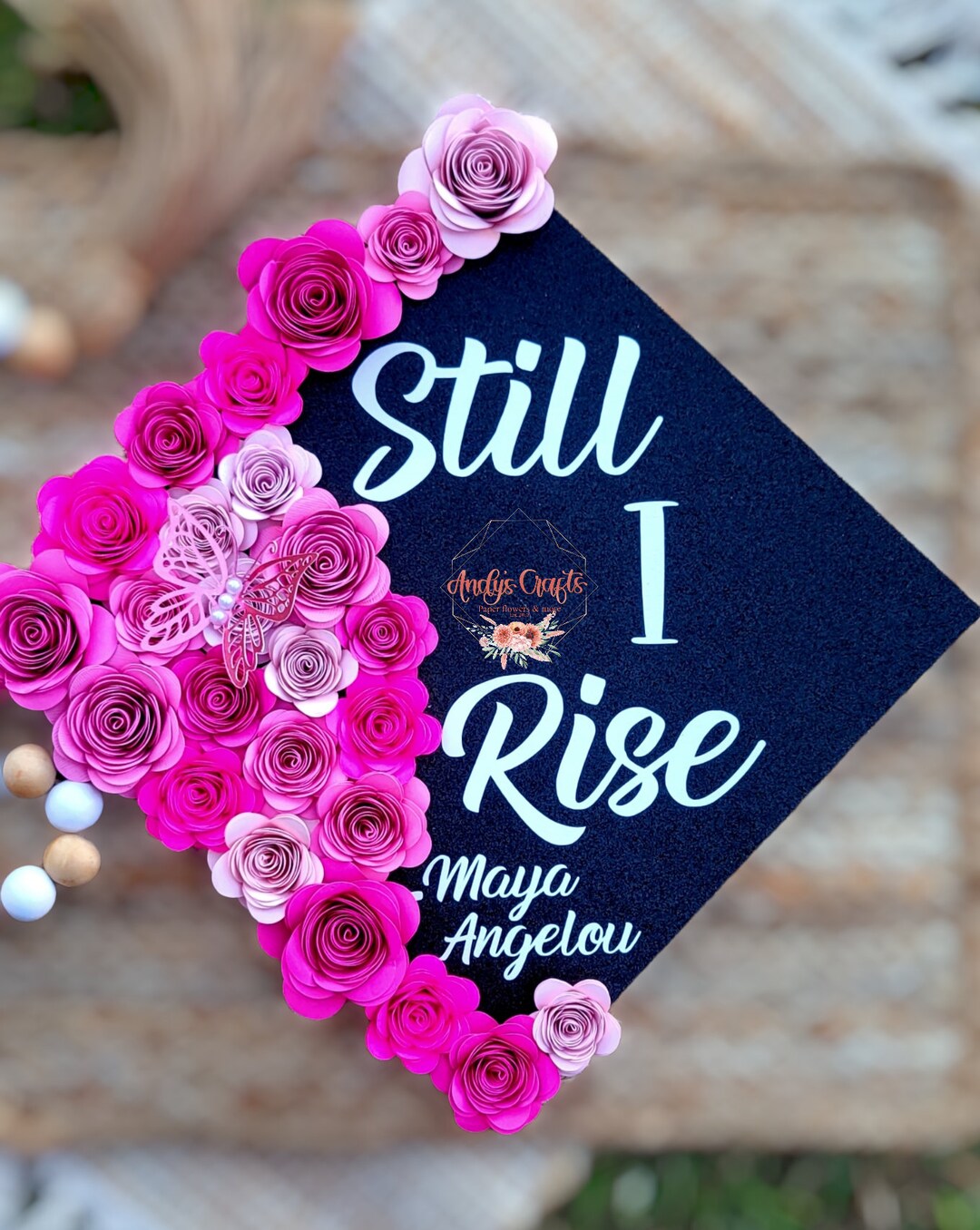 Custom Graduation Cap, 3D Paper Flowers, Graduation Cap Designs, Class ...