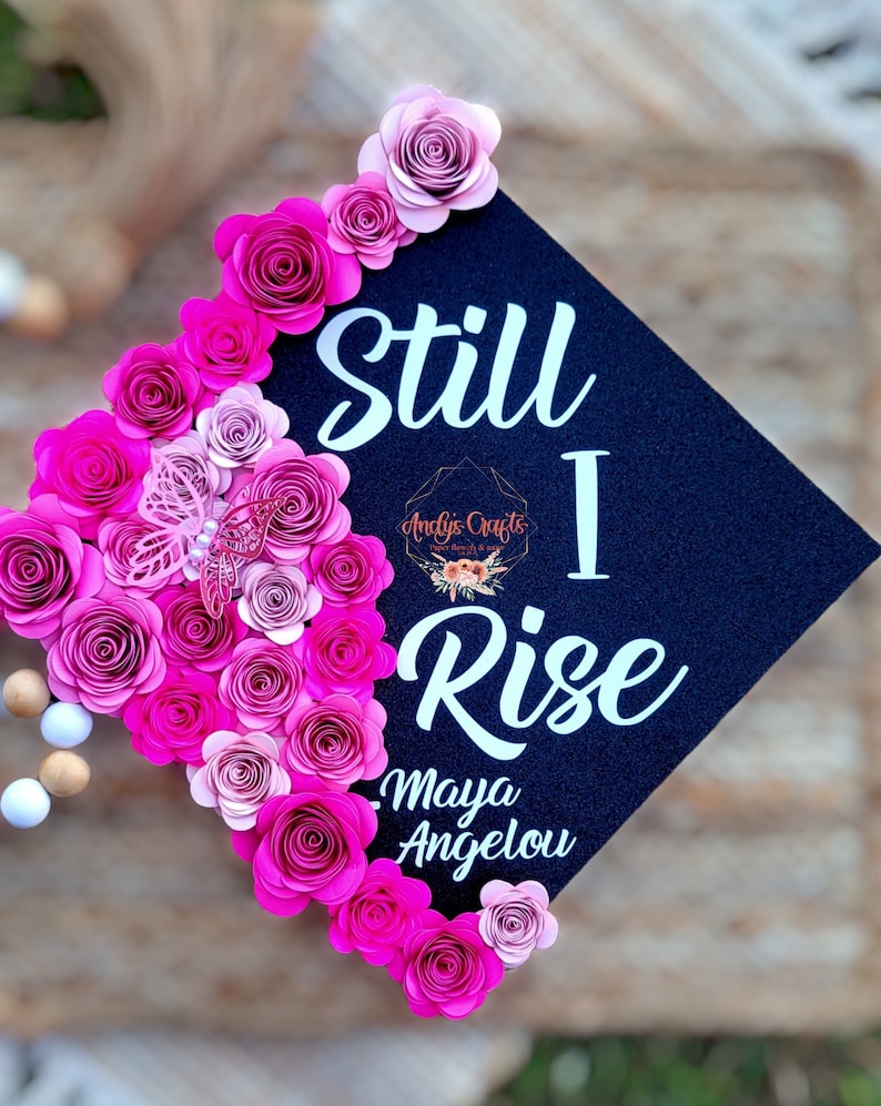 Custom Graduation Cap, 3D Paper Flowers, Graduation Cap Designs, Class ...
