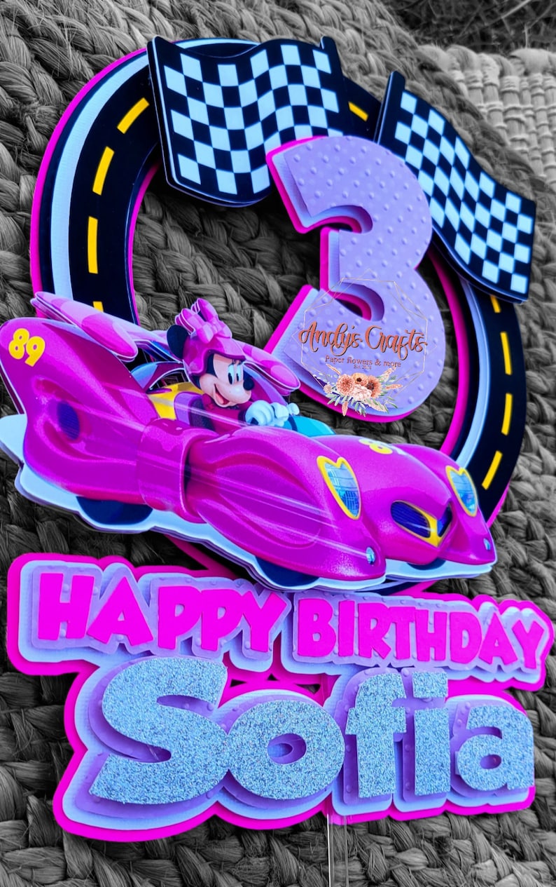 Minnie Mouse Roadster Racer Cake Topper First Birthday Minnie - Etsy
