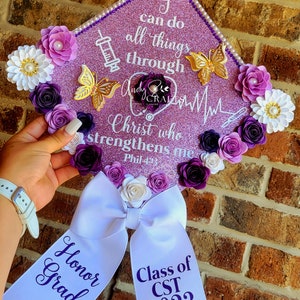 Custom Graduation Cap, 3D Paper Flowers, Graduation Cap Designs, Class ...