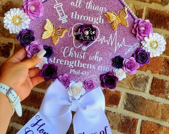 Custom Graduation Cap, 3D Paper Flowers, Graduation Cap Designs, Class ...