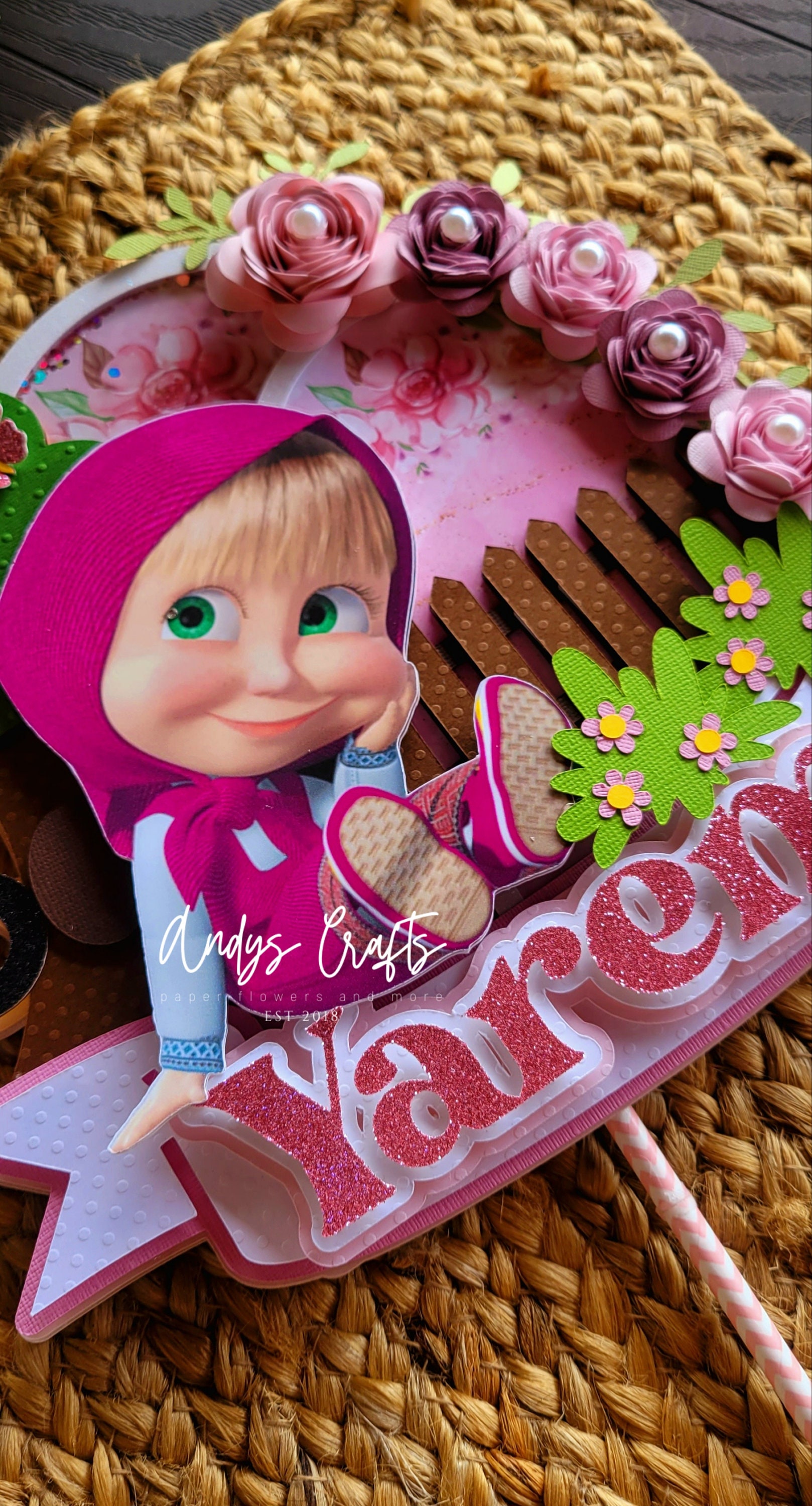 Masha and the Bear Inspired Shaker Topper, Masha and the Bear, Birthday ...