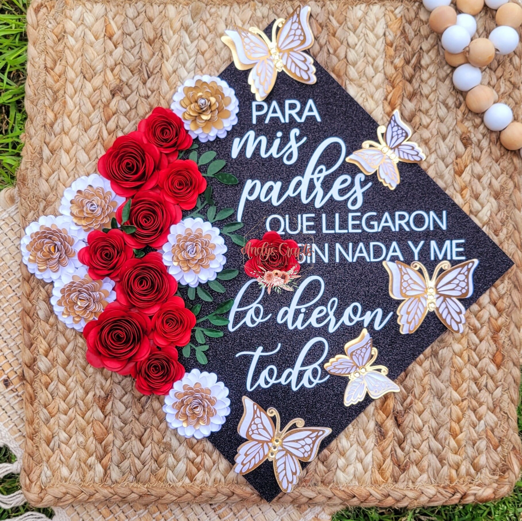 Custom Graduation Cap 3D Paper Flowers Graduation Cap - Etsy