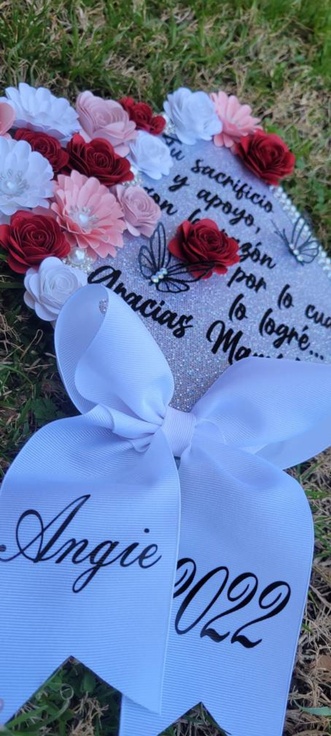 Custom Graduation Cap 3D Paper Flowers Graduation Cap | Etsy