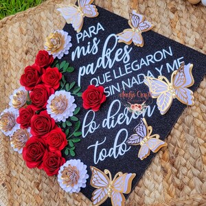 Custom Graduation Cap, 3D Paper Flowers, Graduation Cap Designs, Class ...