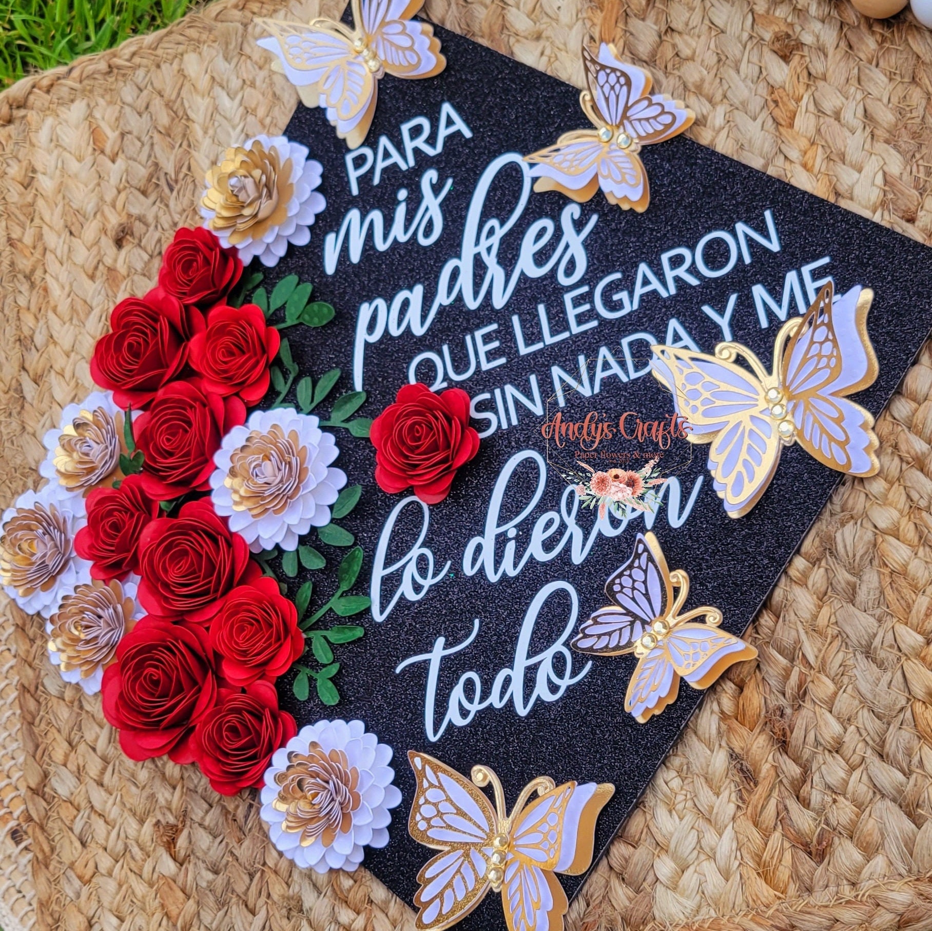 Custom Graduation Cap 3D Paper Flowers Graduation Cap - Etsy