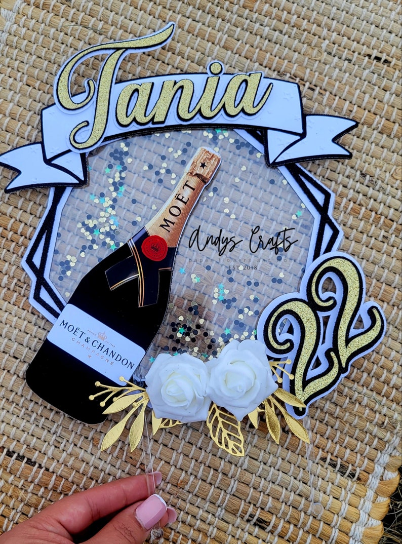 Champagne Moet Chandon Birthday Cake Topper 3d Cake Topper - Etsy