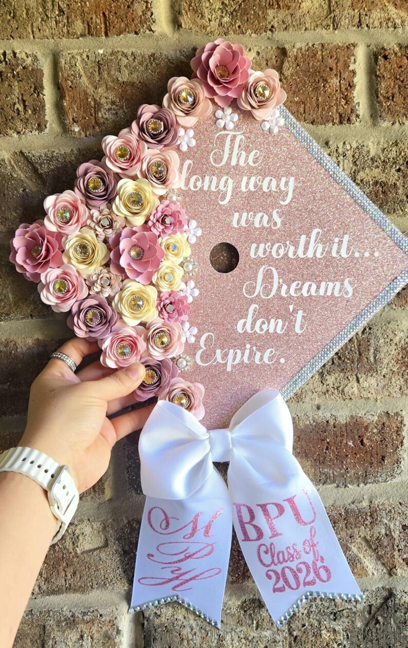 Custom Graduation Cap, 3D Paper Flowers, Graduation Cap Designs, Class ...