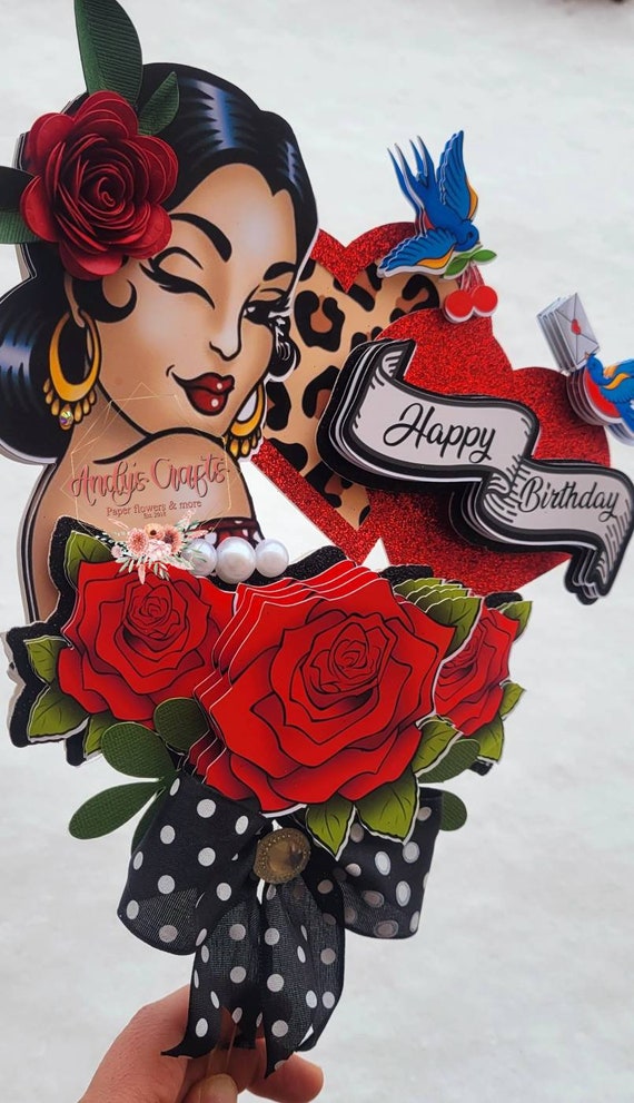 Vintage Rockabilly Cake Topper 50's Theme Party | Etsy
