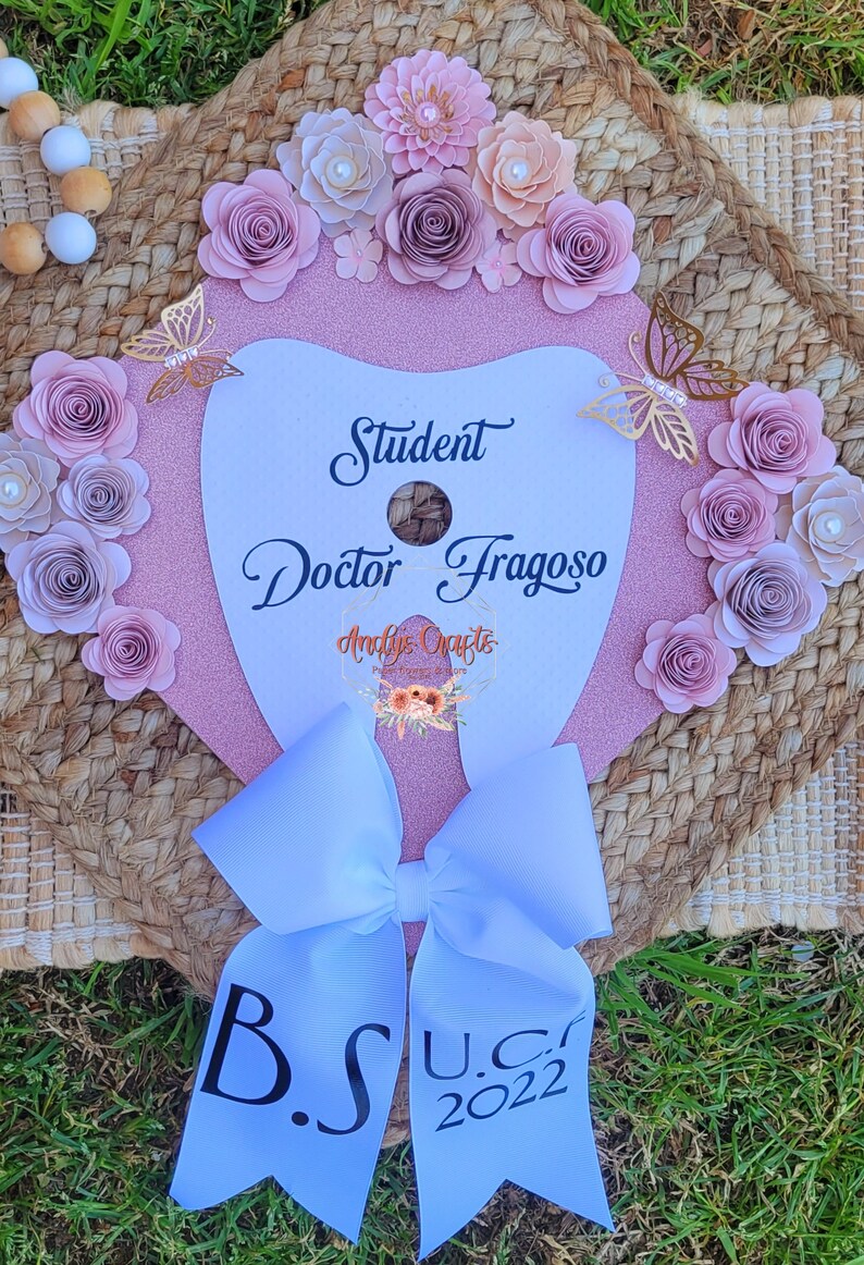 Custom Graduation Cap Without Bow, BLING 3D Paper Flowers, Graduation ...