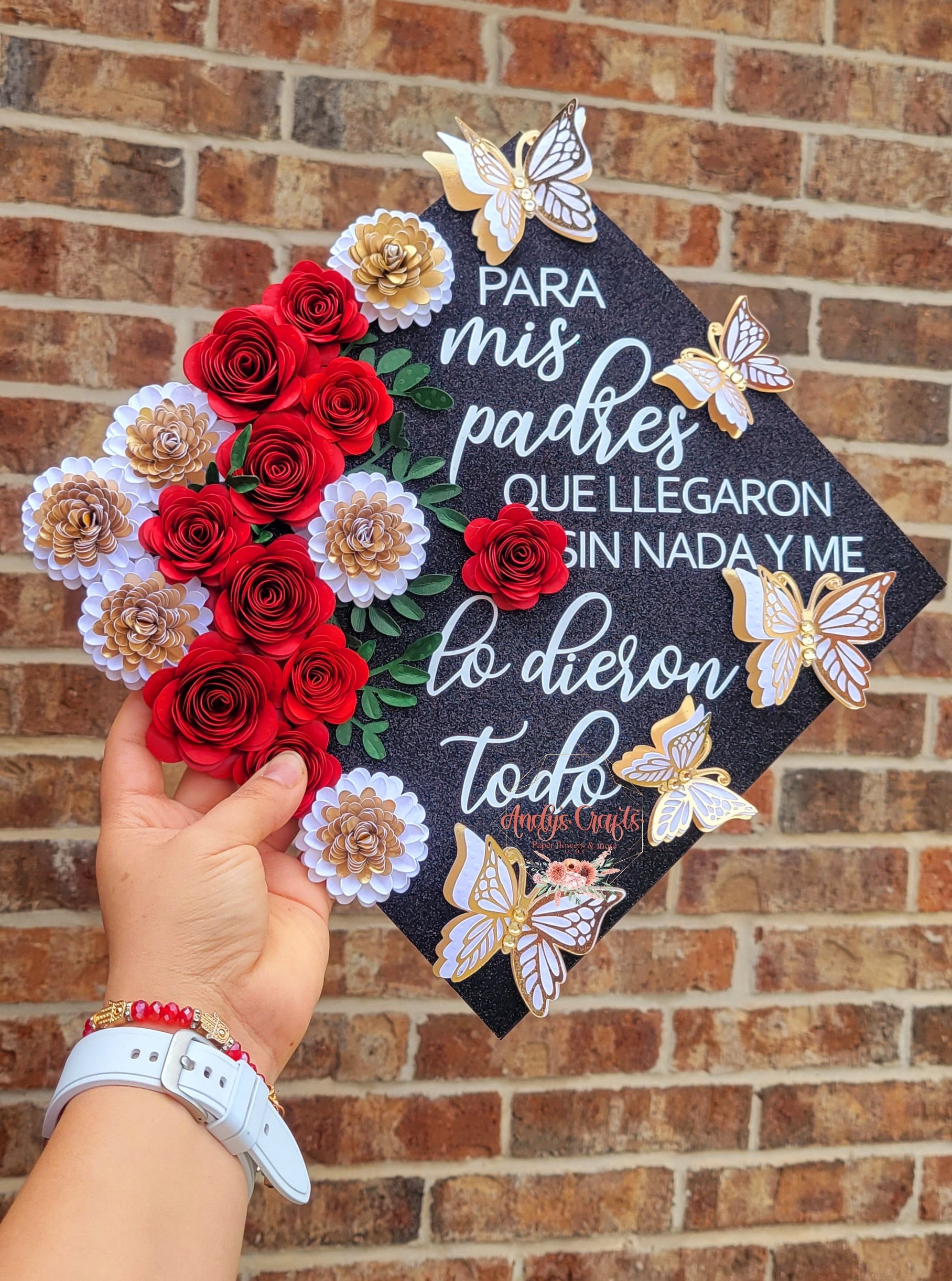 Custom Graduation Cap 3D Paper Flowers Graduation Cap - Etsy