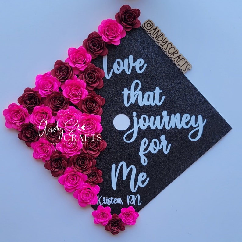 Custom Graduation Cap, 3D Paper Flowers, Graduation Cap Designs, Class ...