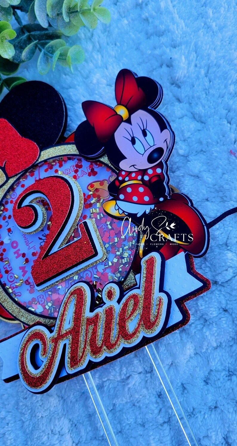 Custom Cake Topper Minnie Mouse Red Dress - Etsy