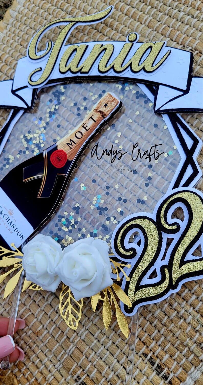 Champagne Moet Chandon Birthday Cake Topper 3d Cake Topper - Etsy