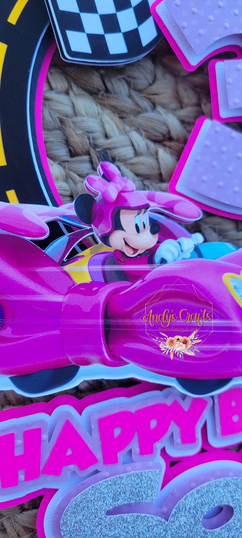 Minnie Mouse Roadster Racer Cake Topper First Birthday Minnie - Etsy