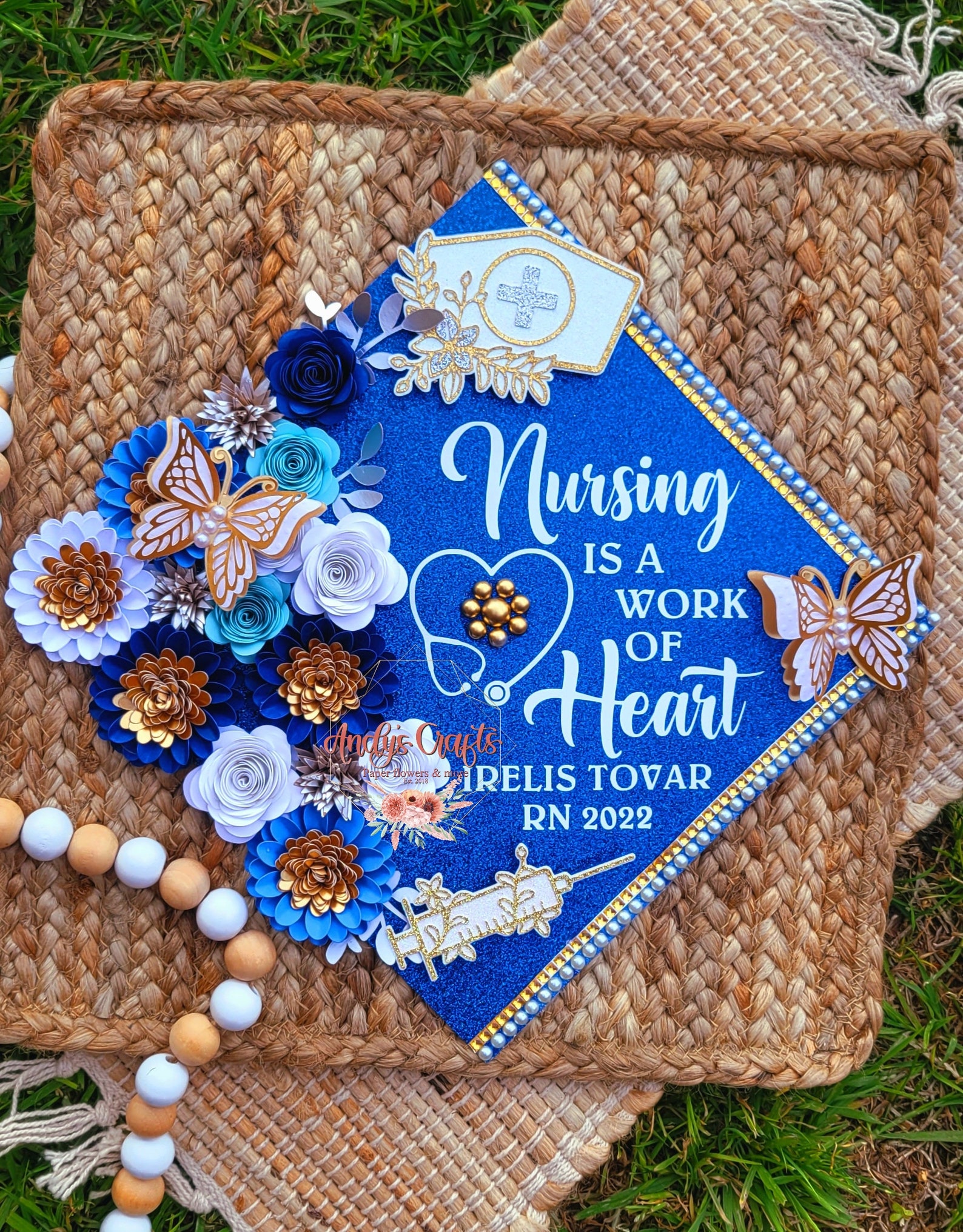 Custom Graduation Cap 3D Paper Flowers Graduation Cap - Etsy