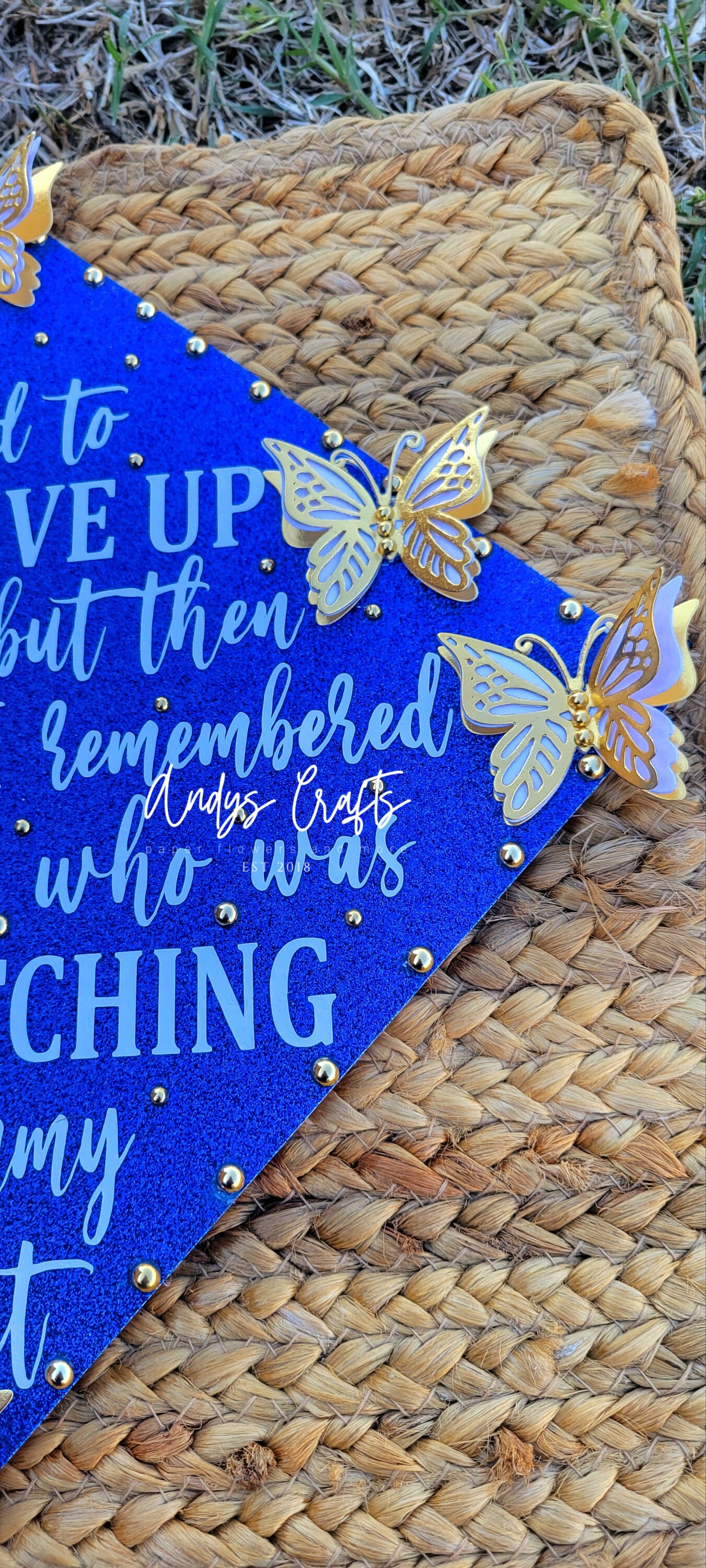 Custom Graduation Cap Without Bow, BLING 3D Paper Flowers, Graduation ...