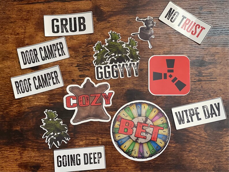 Rust Game Sticker Pack Vinyl Laptop Stickers - Etsy