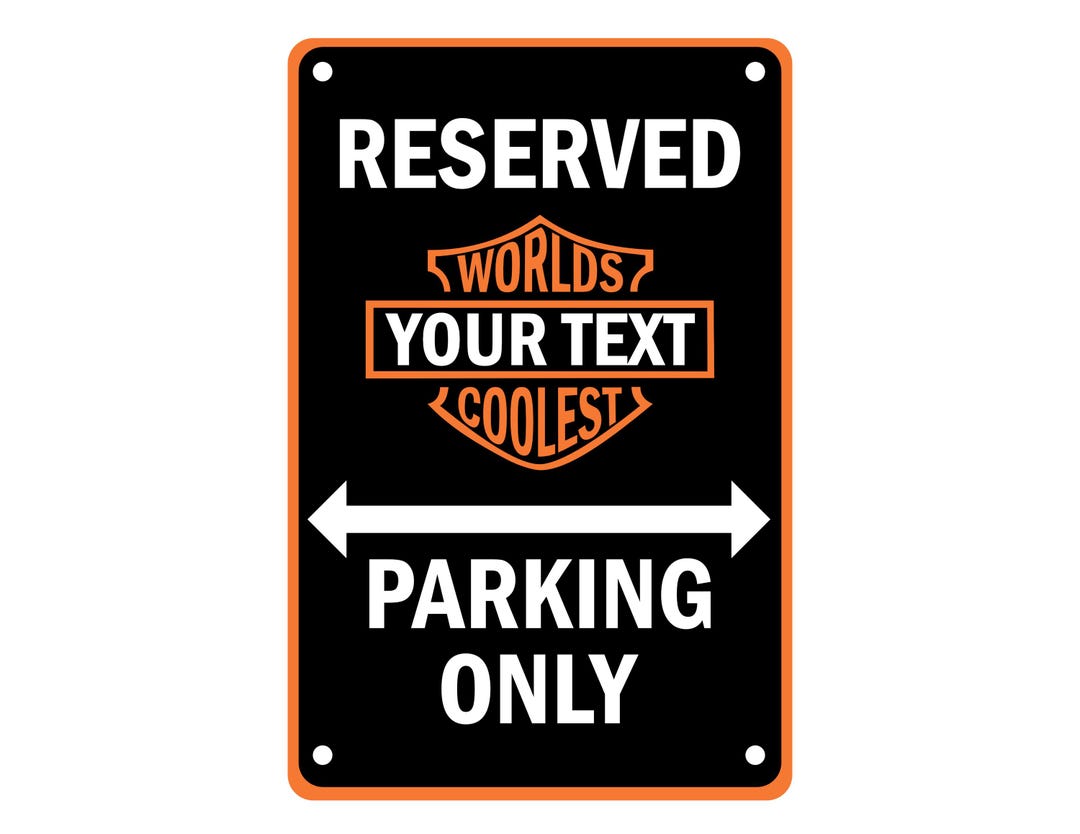 Customizable Harley Davidson Shield Parking Sign SVG – 'world’s Coolest ...