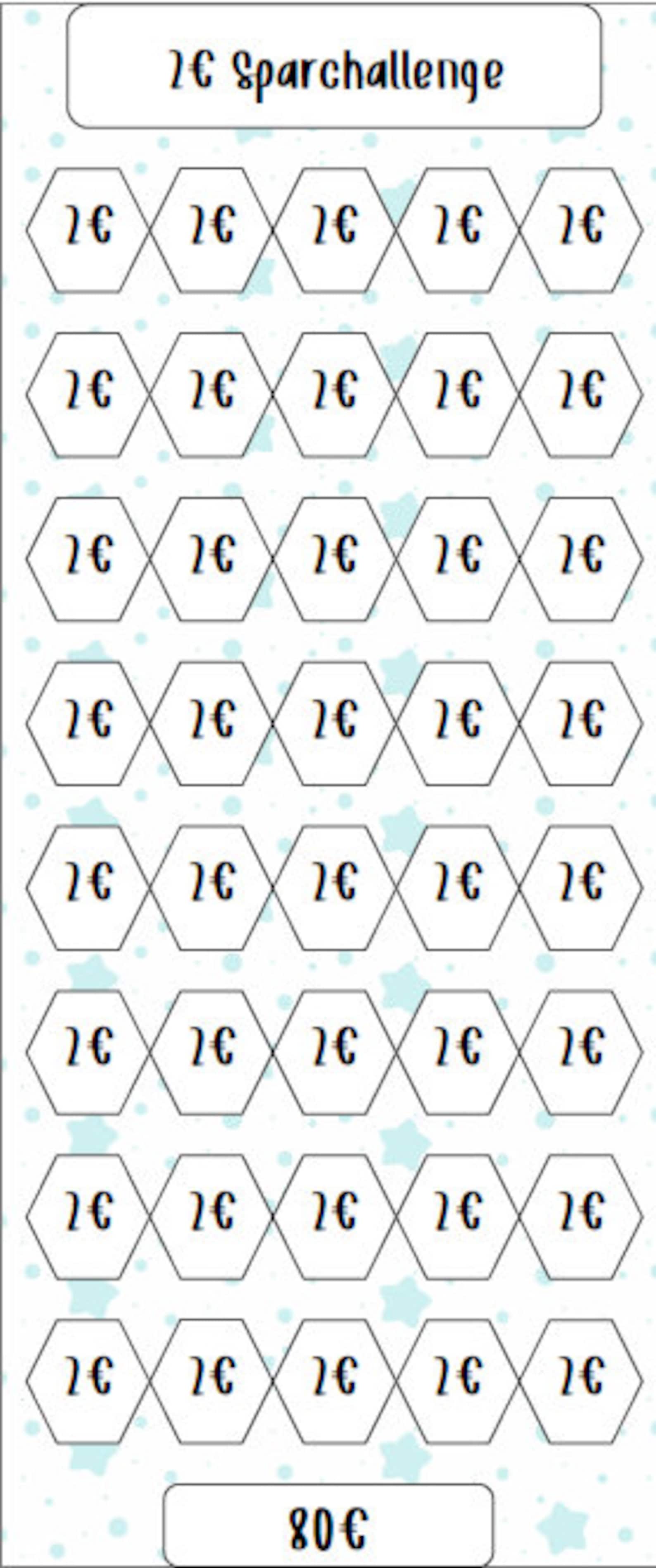 2 Euro Savings Challenge, Digital Version PDF File, Savings Challenges ...