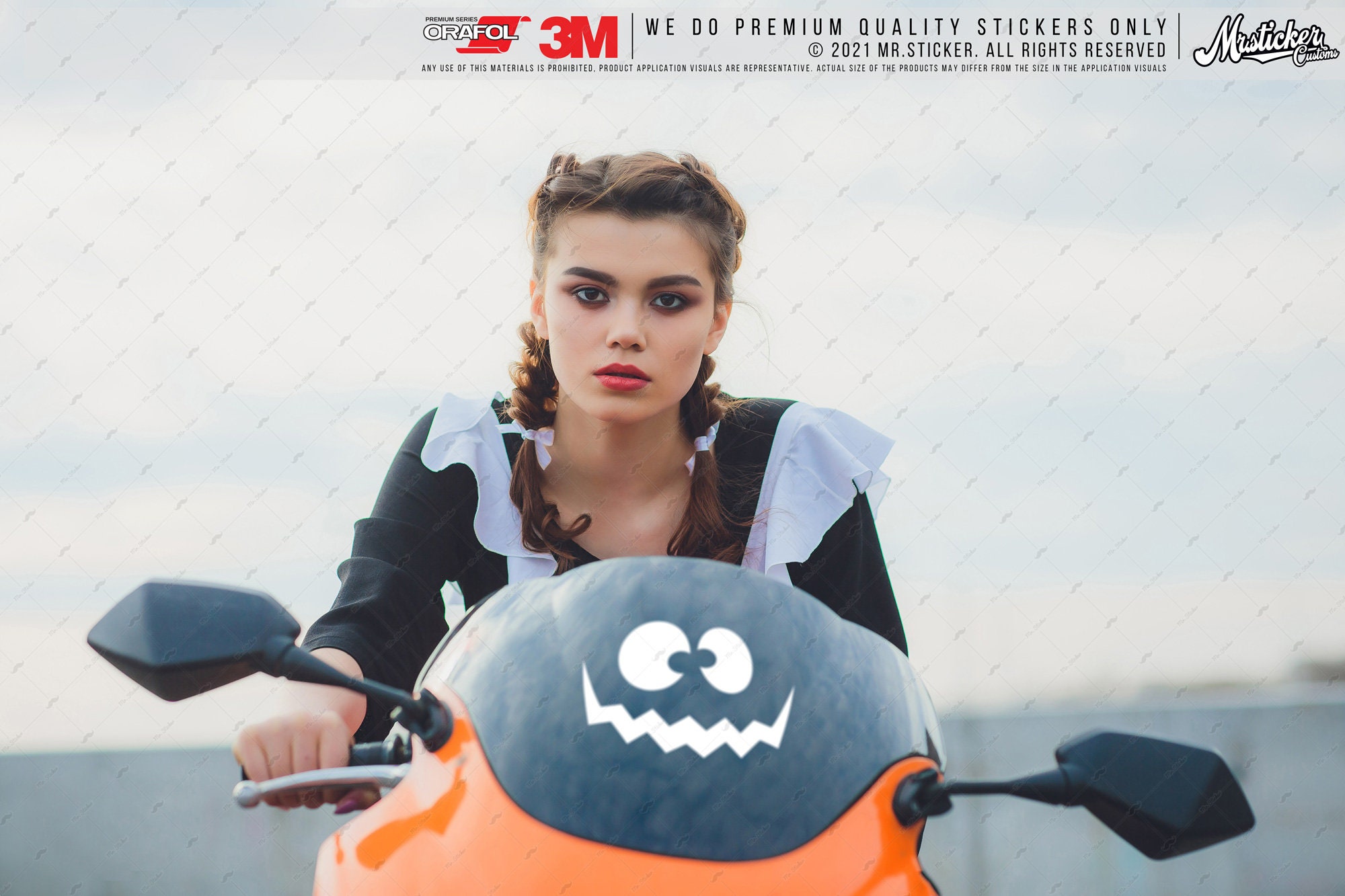 WWCW14 Reflective Funny Face Sticker/ Decal Reflective White - Etsy