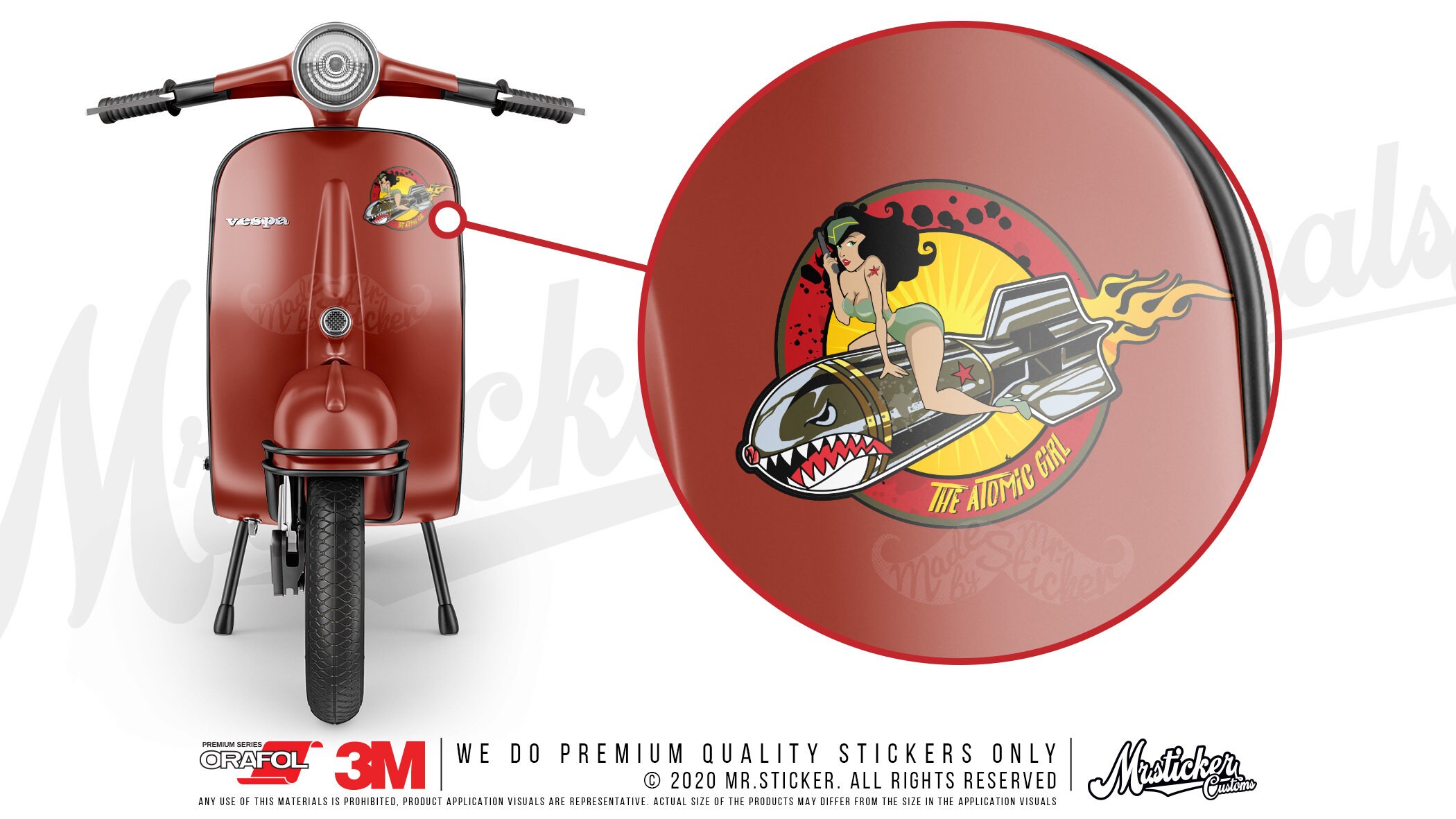 WWPNP50 Atomic Pinup Girl Sticker/decal Durable Against Sun - Etsy