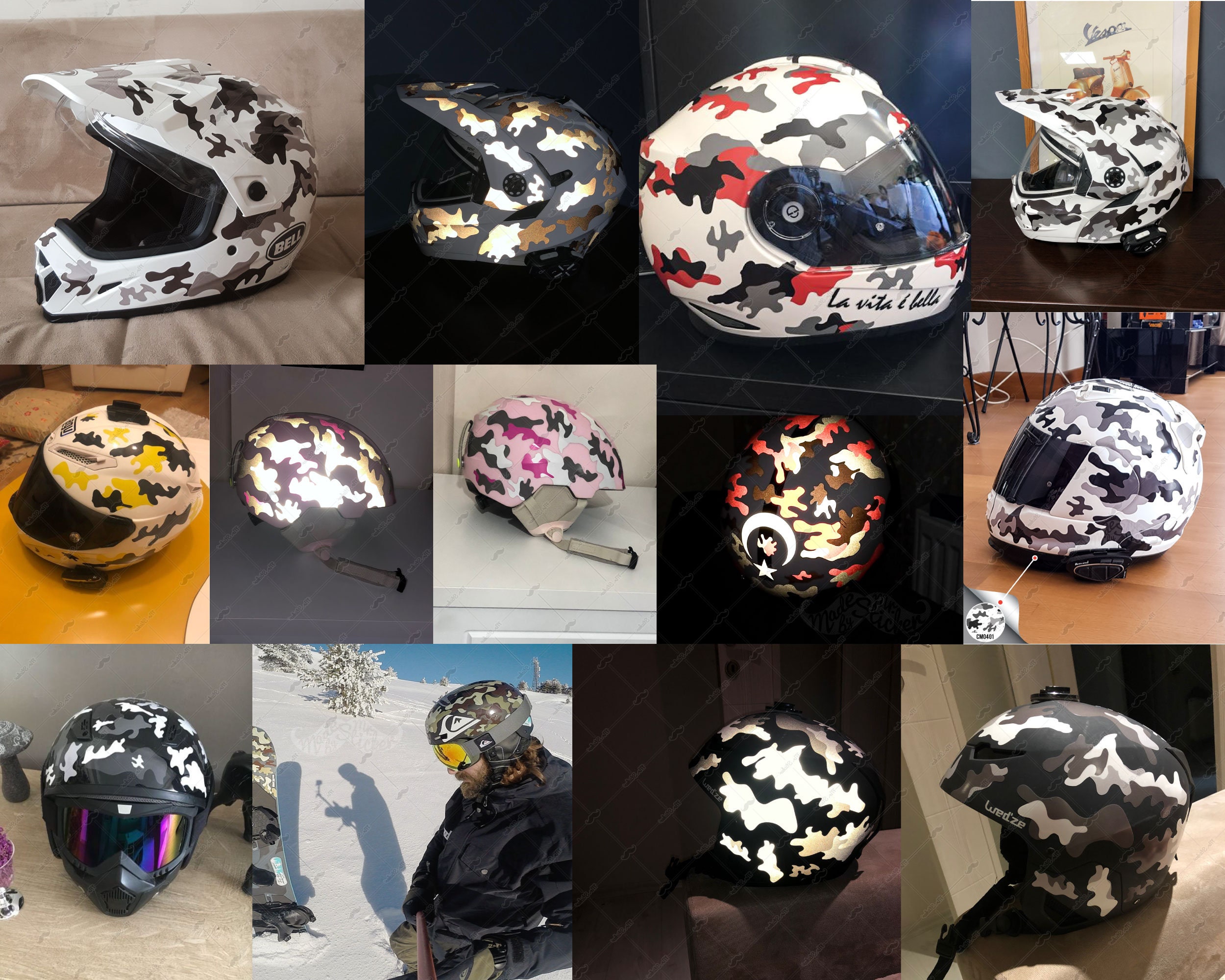 Digital Camo Motorcycle Helmet