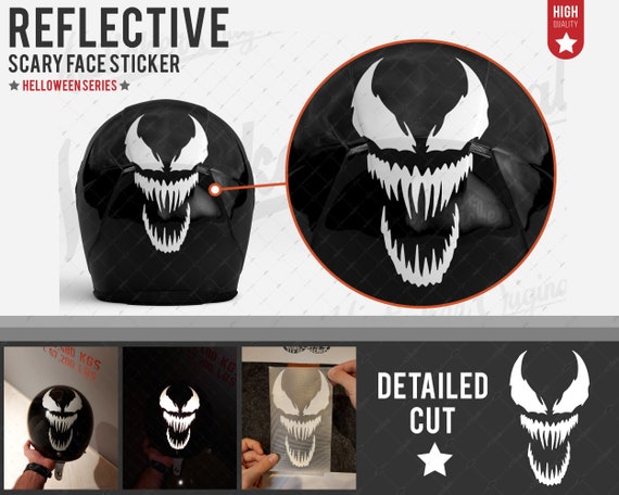 WWCW12 Reflective Scary Face Sticker/ Decal Reflective White - Etsy