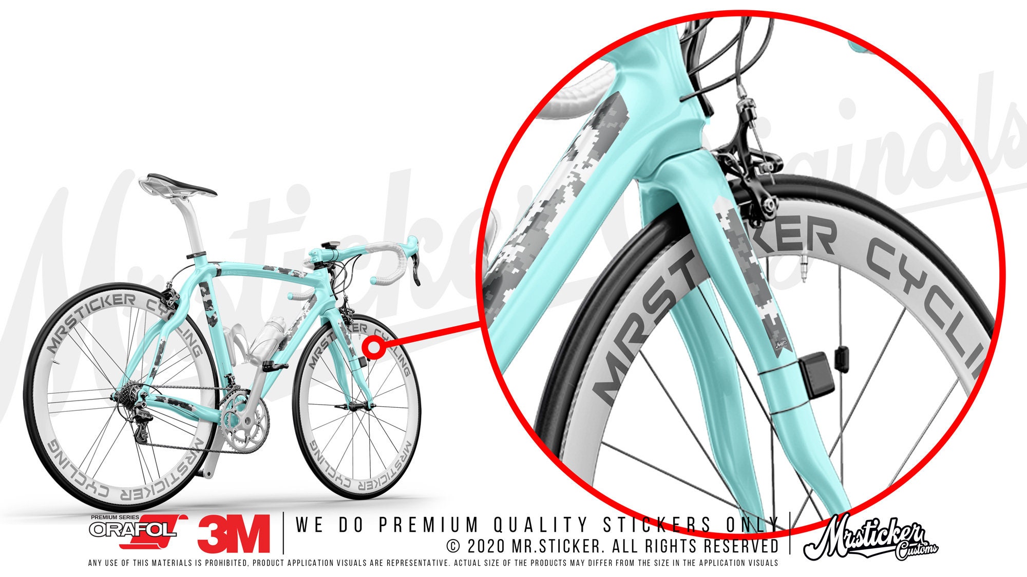 WWBCY26 Reflective Bicycle Frame Protector Pixel Camo Design - Etsy UK