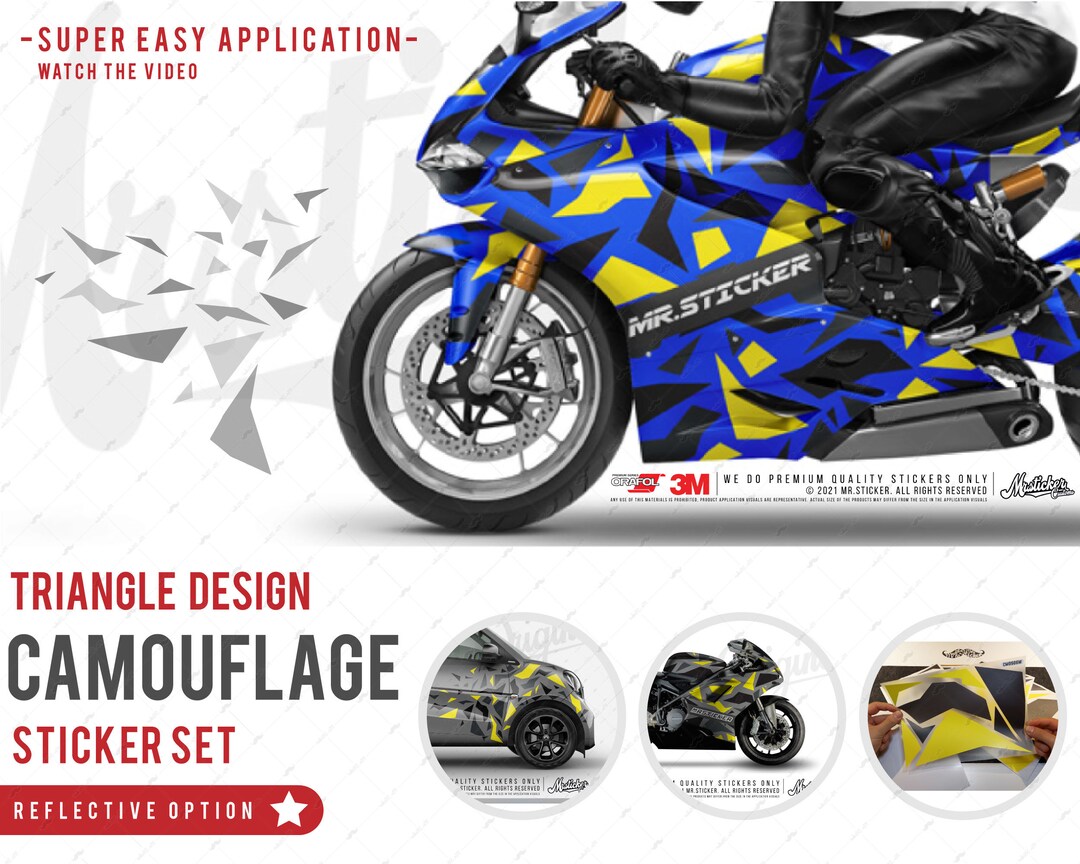 WWCMO506 Triangle Camo Set 45 Pieces | Yellow, Black and Dark Grey ...