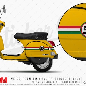 WWSTS32VP Customizable Number Decal/ Sticker Set for Vespa and Scooters ...