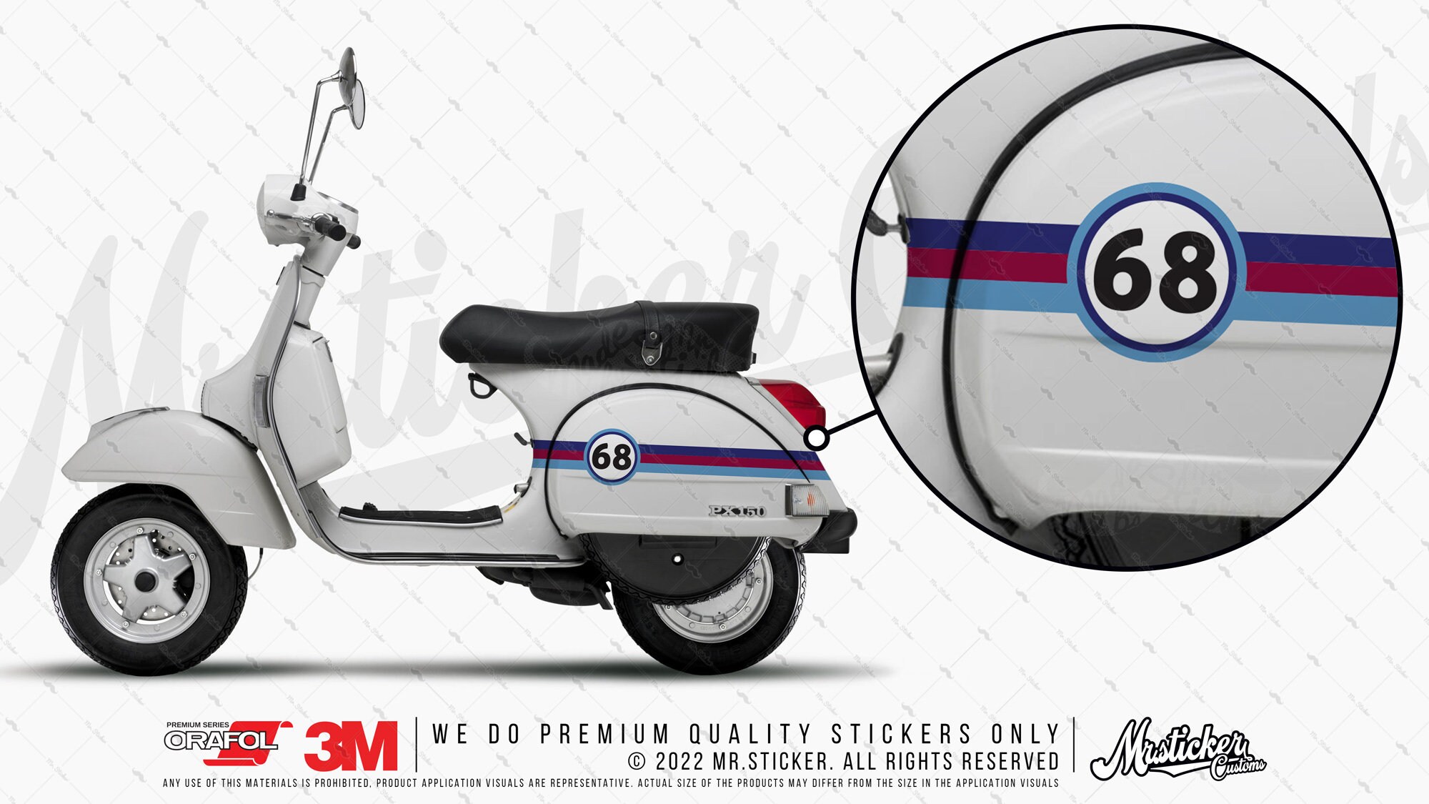 WWSTS58VP Customizable Number Decal/ Sticker Set for Vespa and - Etsy