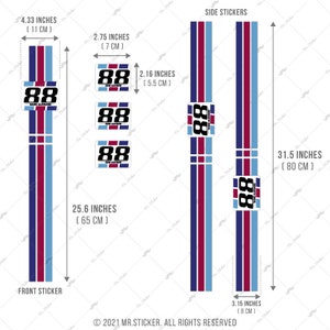 WWSTS54VP Customizable Number Decal/ Sticker Set for Vespa and Scooters ...