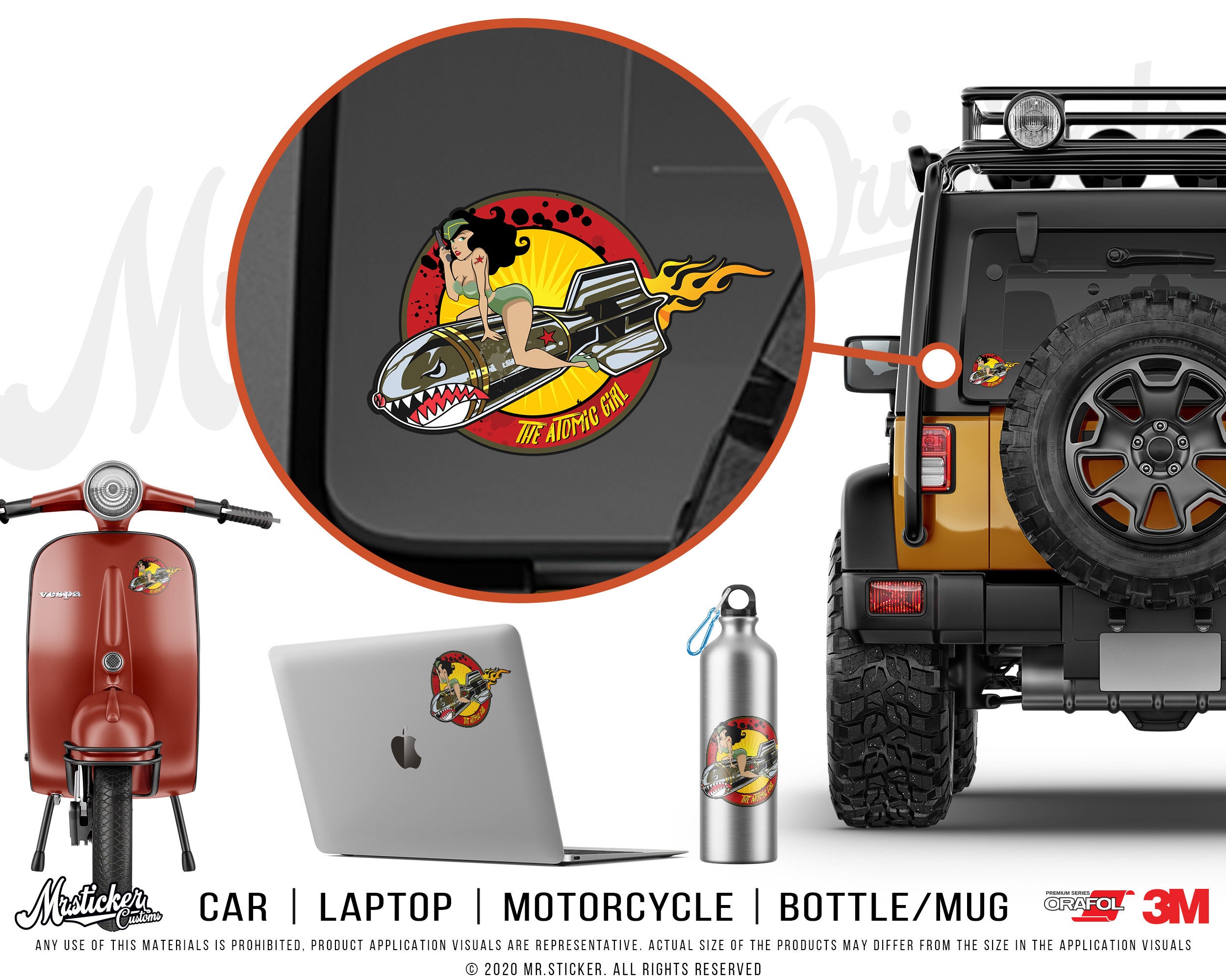 WWPNP50 Atomic Pinup Girl Sticker/decal Durable Against Sun - Etsy