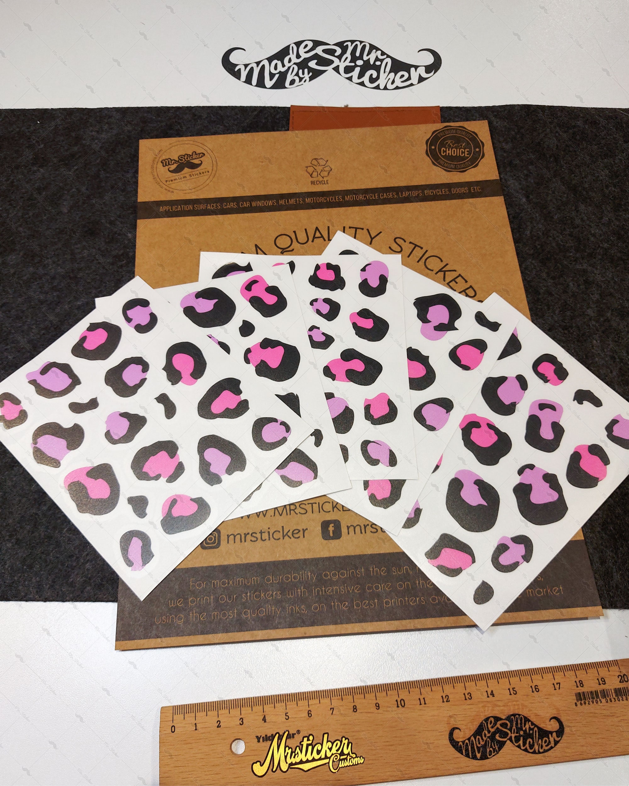 WWCMO603XS Bicycle Size Leopard Design Sticker Set 75 Pieces - Etsy