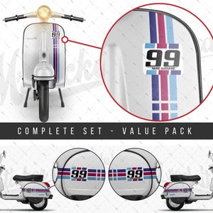 WWSTS54VP Customizable Number Decal/ Sticker Set for Vespa and Scooters ...