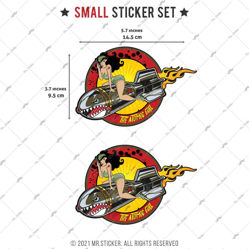 WWPNP50 Atomic Pinup Girl Sticker/decal Durable Against Sun - Etsy