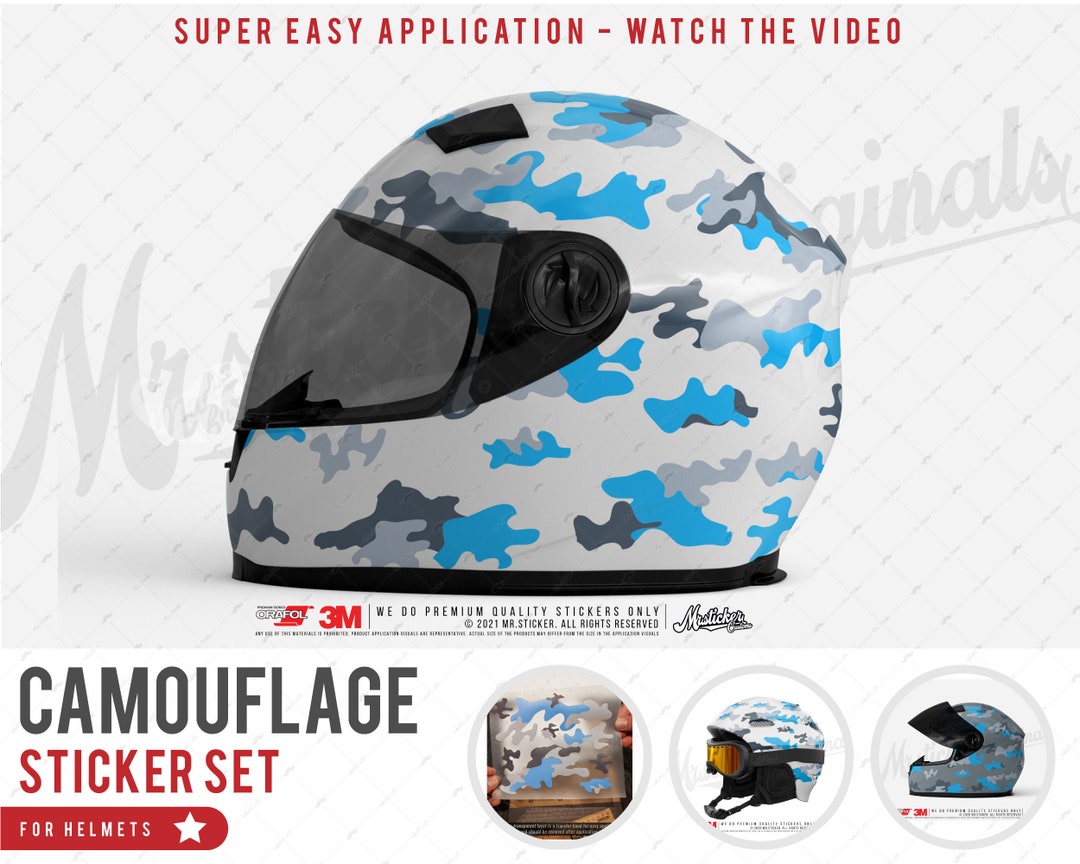 WWCMO410 Helmet Size Camouflage Sticker Set | 34 Pieces | Dark Grey ...
