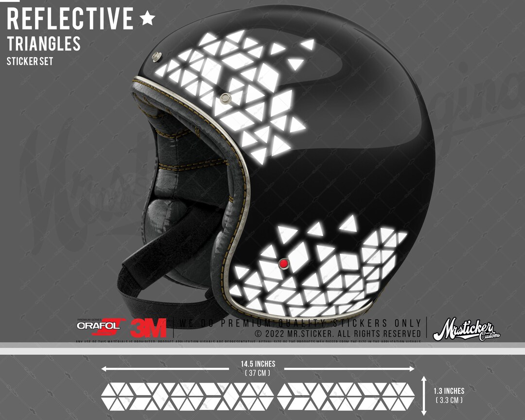 WWRFHLM241 Reflective Triangle Decal/ Sticker Set | 55 Pieces | Pure ...