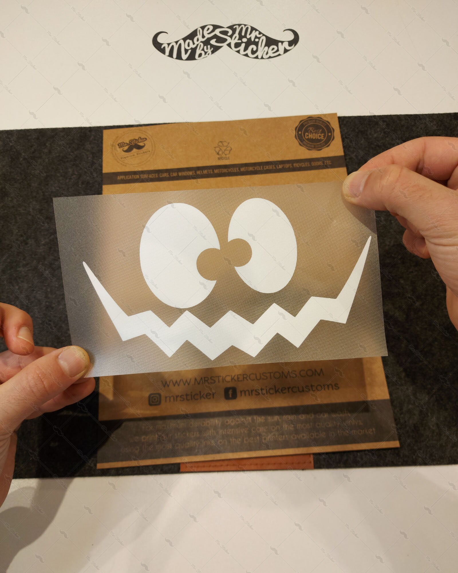 WWCW14 Reflective Funny Face Sticker/ Decal Reflective White - Etsy