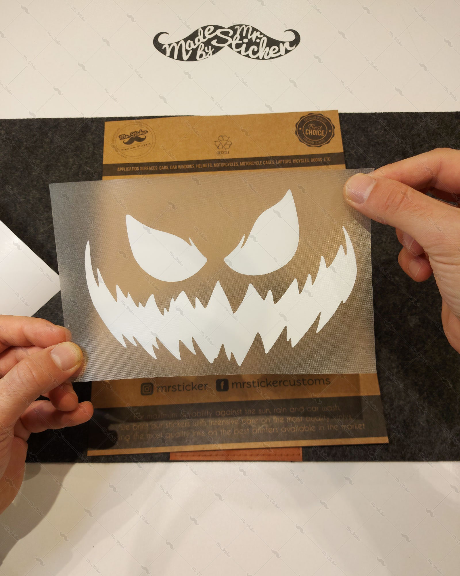 WWCW15 Reflective Scary Face Sticker/ Decal Reflective White | Etsy