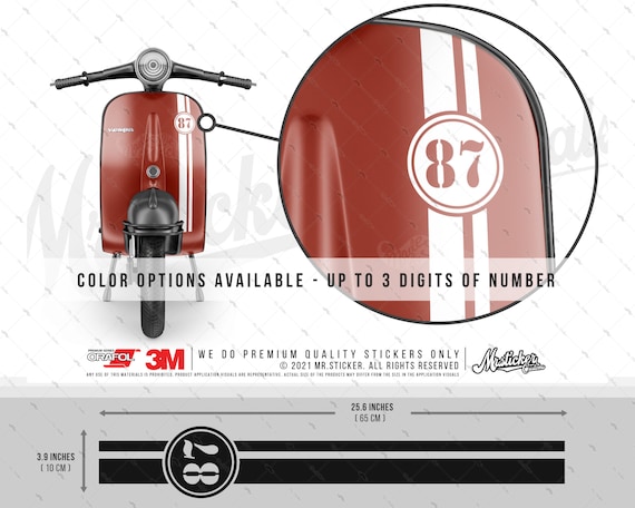 WWSTS34 Customizable Number Decal/ Sticker for Vespa and - Etsy